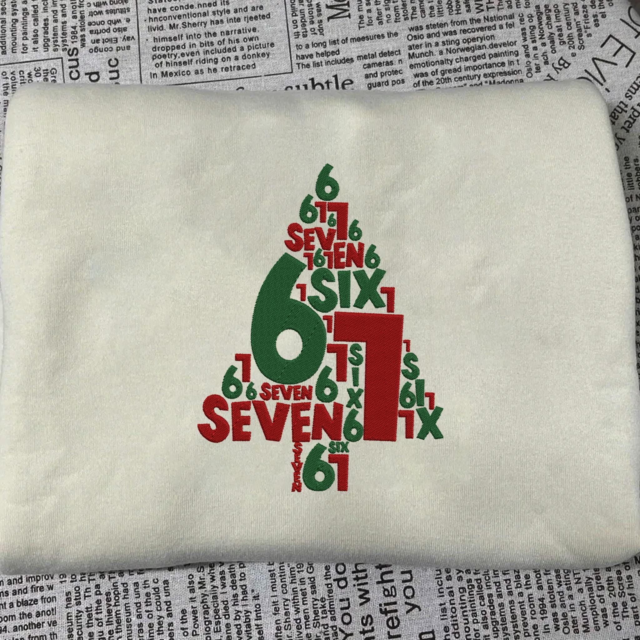 Embroidery Design File: Six Seven Christmas Tree Embroidery, Six Seven ...