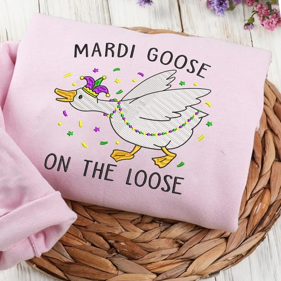 Embroidery Design : Funny Mardi Gras Goose Embroidery, Coquette Mardi ...
