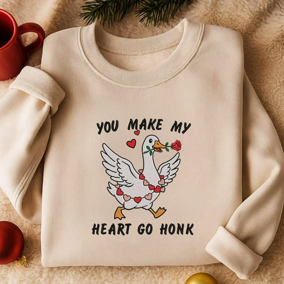 Embroidery Design : Funny Valentine Goose Embroidery, Valentine ...