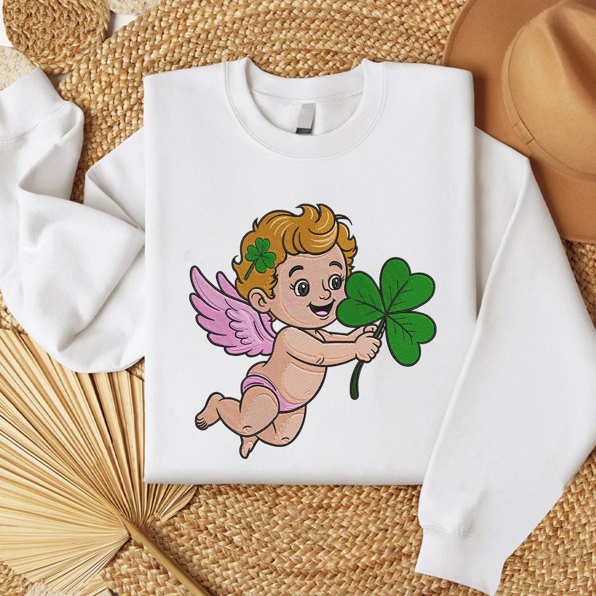 Embroidery Design : Lucky Angel Cupid St. Patrick's Day Embroidery, St ...