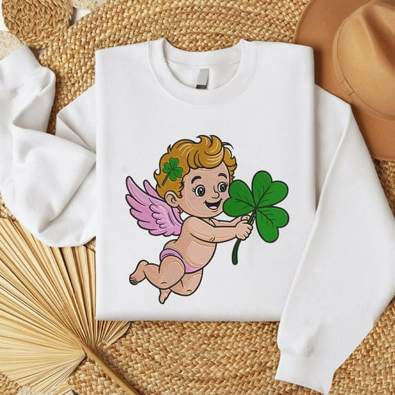 Embroidery Design : Lucky Angel Cupid St. Patrick's Day Embroidery, St ...