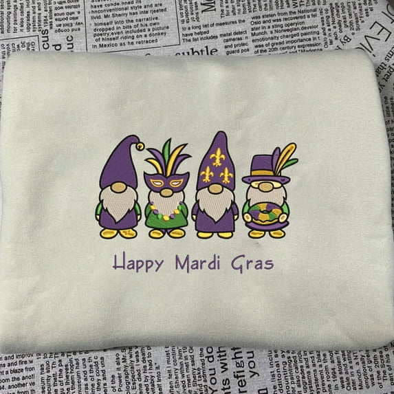 Embroidery Design : Mardi Gras Gnomes Embroidery Mardi Gras Design Fat ...
