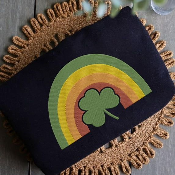 Embroidery Design : Retro Lucky Shamrock Rainbow Embroidery, Shamrock ...