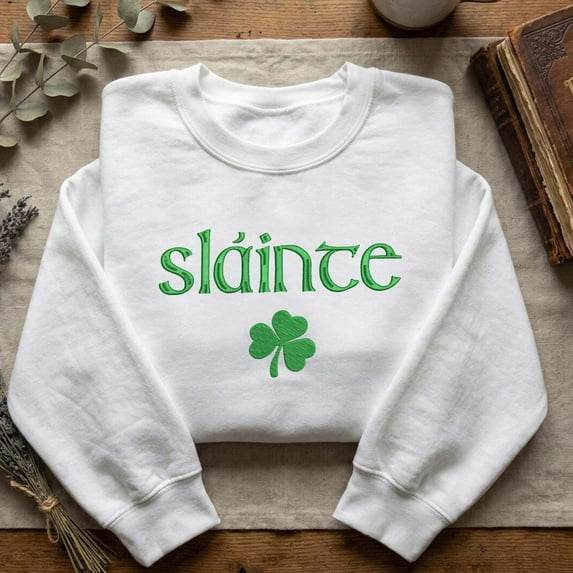 Embroidery Design : Retro Slainte Embroidery, Womens Lucky, St Patricks ...