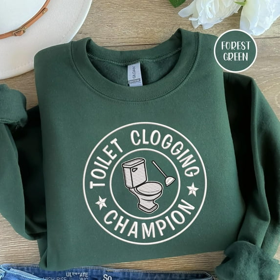 Embroidery Design : Toilet Clogging Champion Embroidery, Funny Bathroom ...