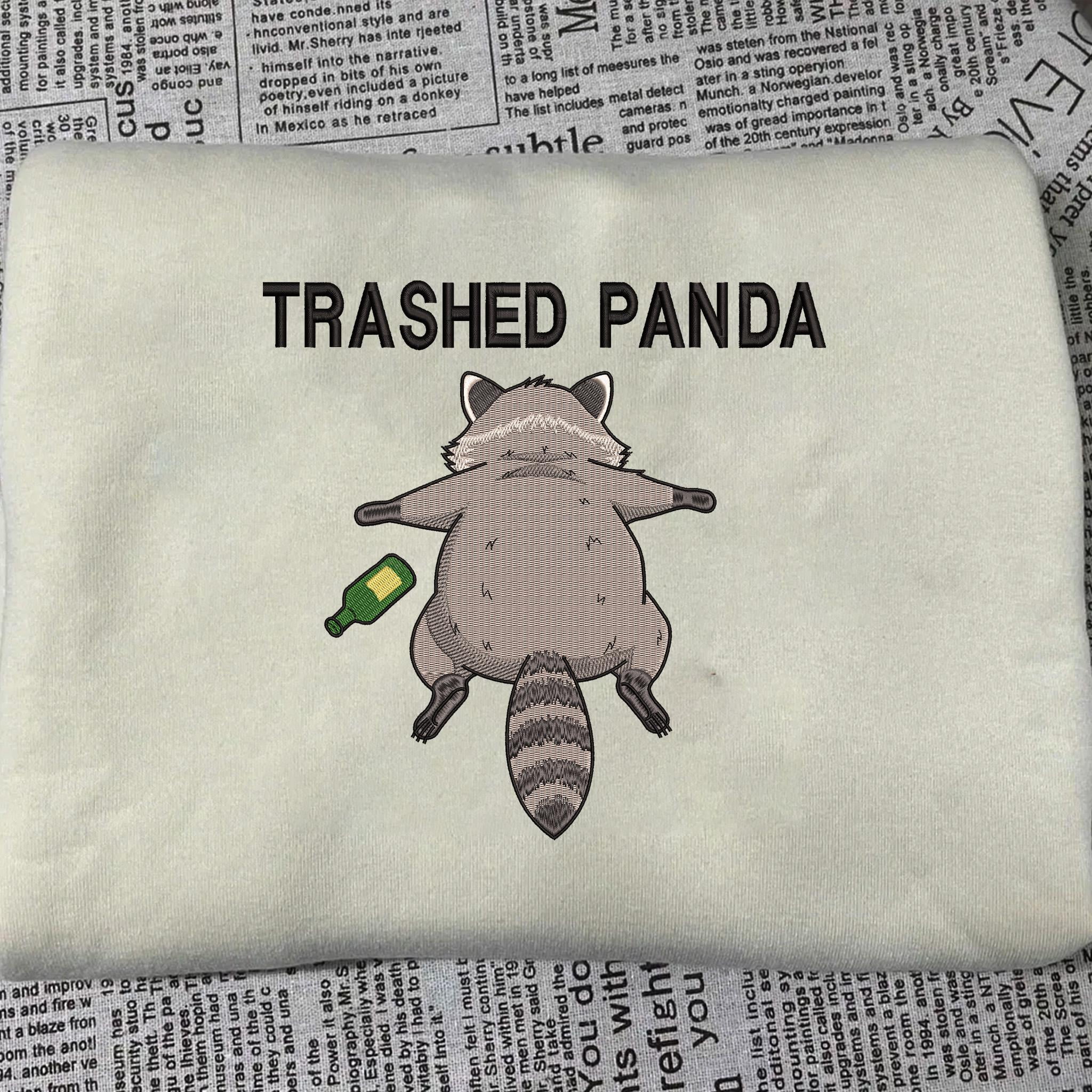Embroidery Design : Trashed Panda Embroidery, Funny Animal Embroidery ...