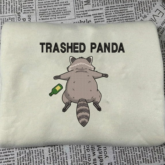 Embroidery Design : Trashed Panda Embroidery, Funny Animal Embroidery ...