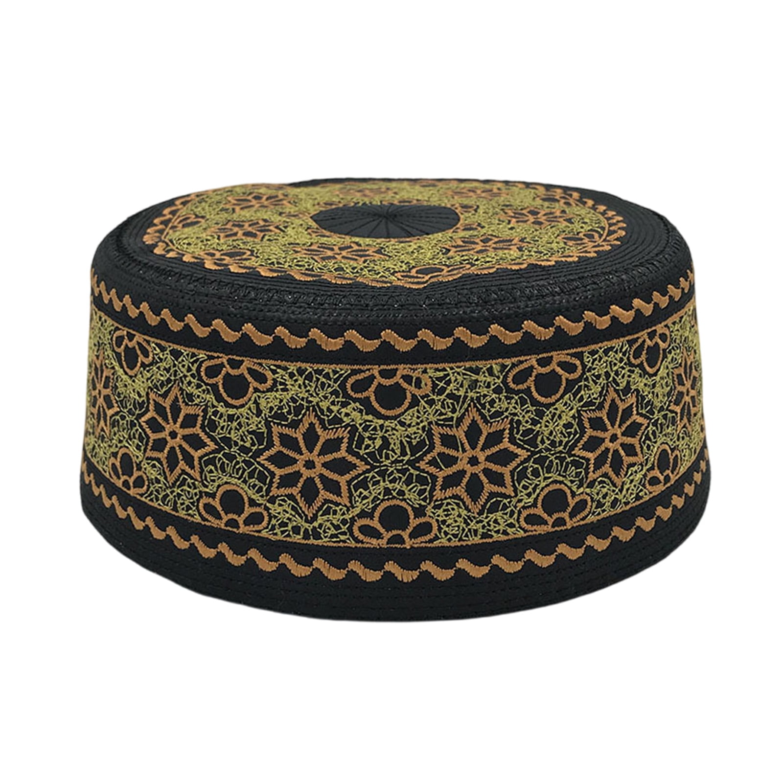 Embroidery Emboss Turban Hat for Men Breathable Kufi Prayer Hat ...