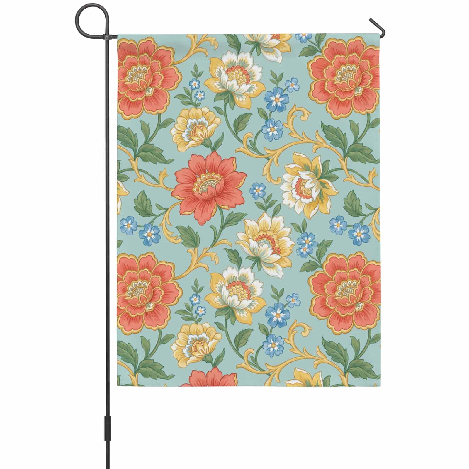 Embroidery Floral Garden Flags For Outdoor, Country Oriental ...