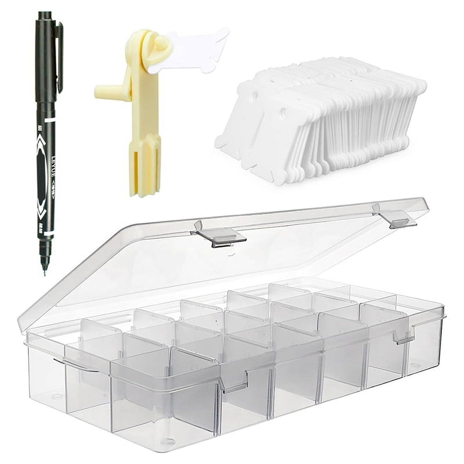 Embroidery Floss Organizer,18 Compartments Storage Box 100 Plastic ...