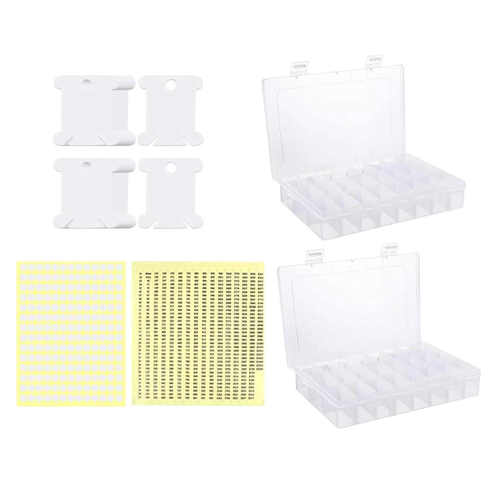Embroidery Floss Organizer Box - 2pcs 24 Compartments with 150 Floss ...