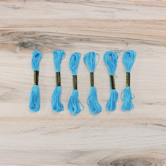 Embroidery Floss Pack – 6 Skeins, 8.7 Yards Each – Sky Blue Embroidery ...