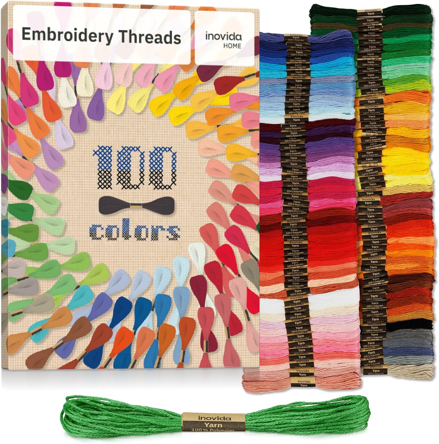 Embroidery Floss Set - 100 Colors, 16 Feet Each: Crafting & Sewing ...