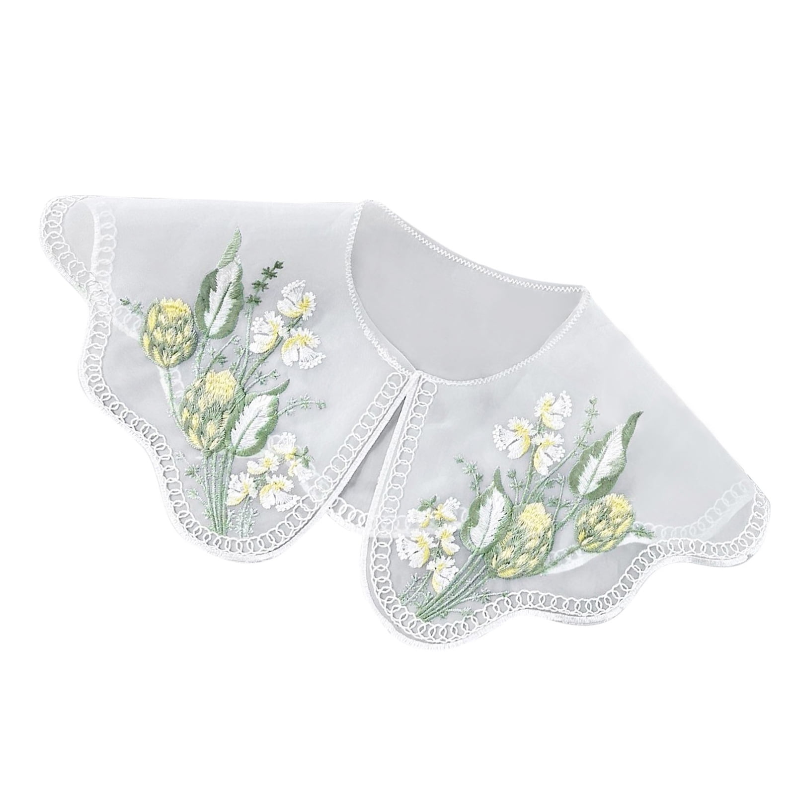Embroidery Flower False Collar for Women Elegant Detachable Blouse ...