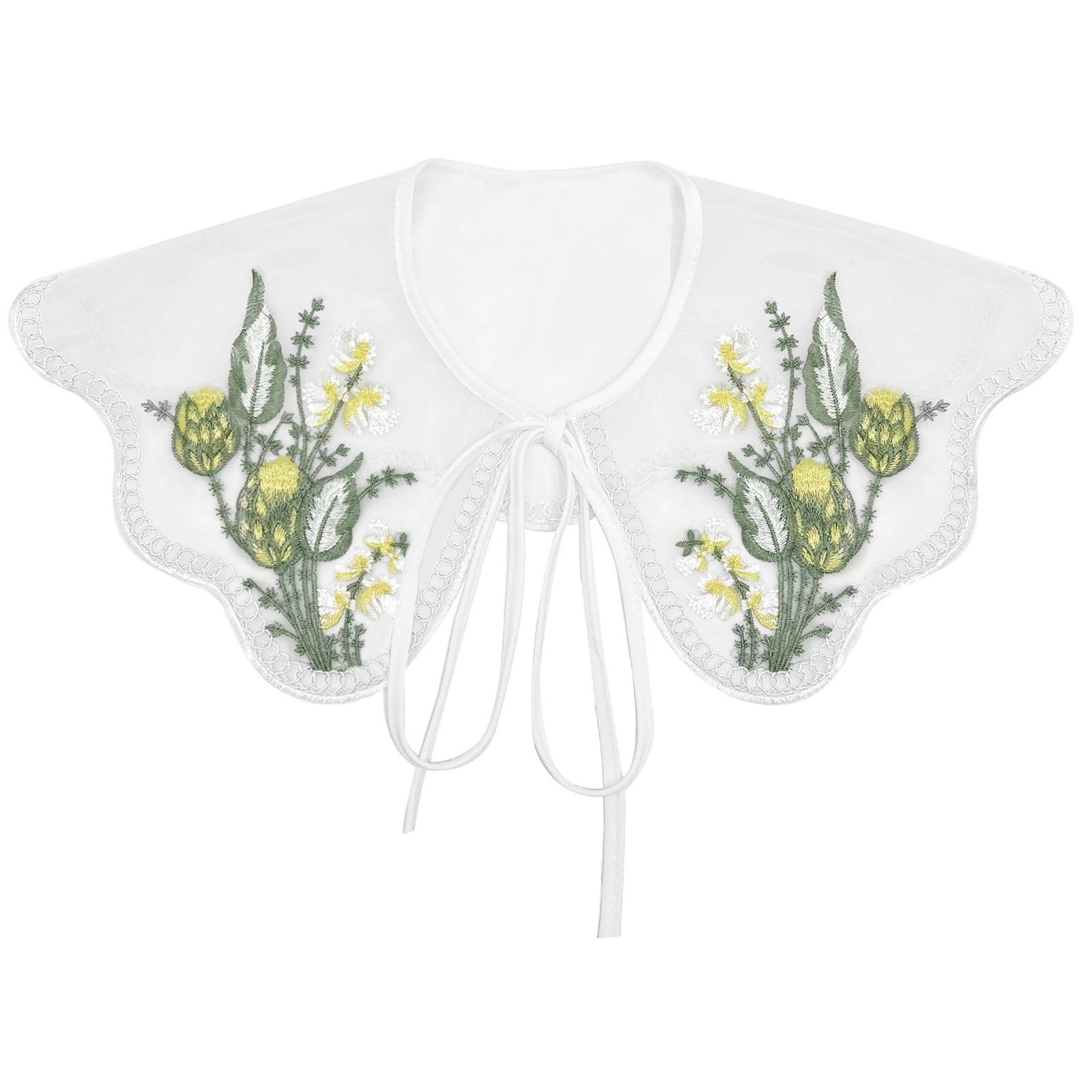 Embroidery Flower False Collar for Women Elegant Detachable Blouse ...