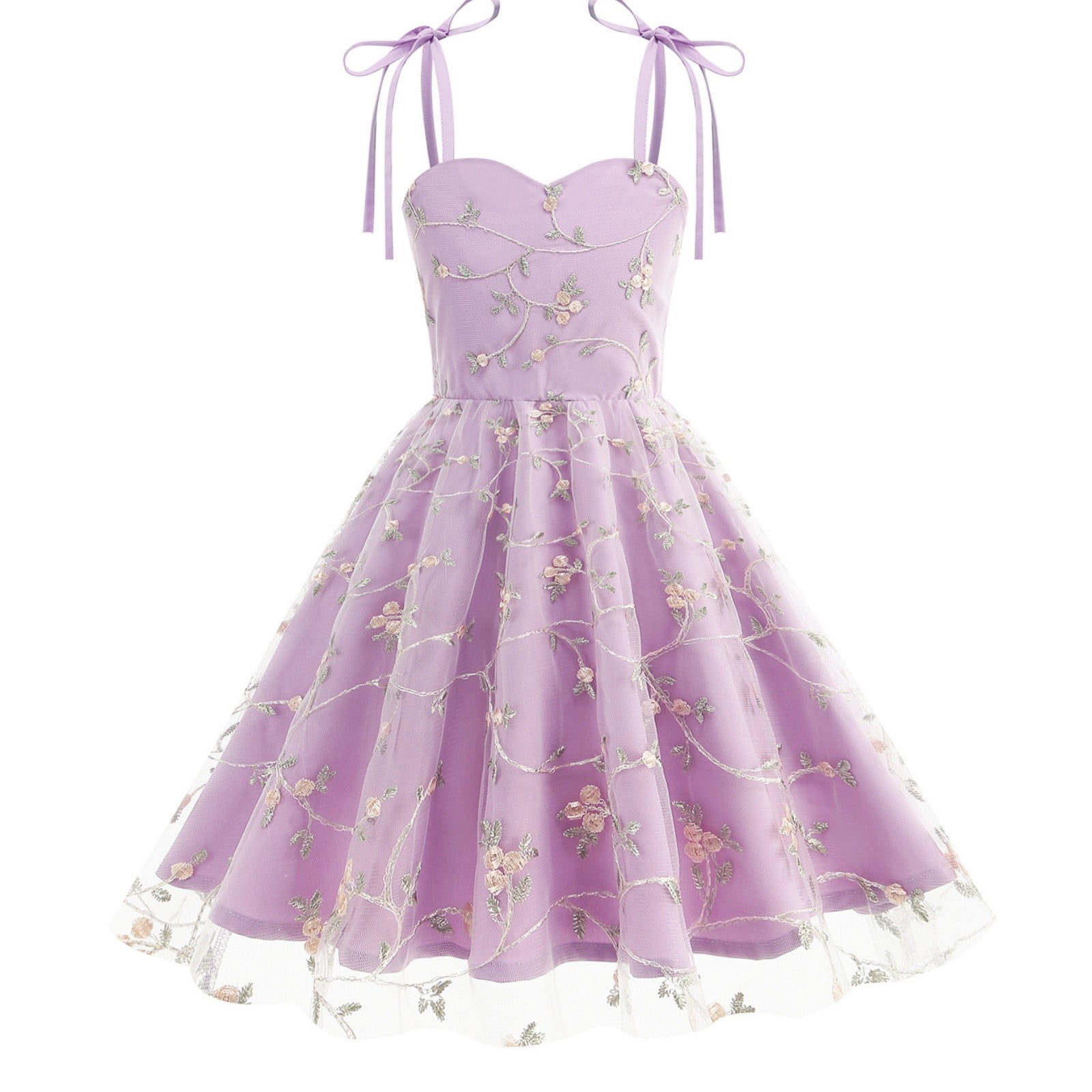 Embroidery Flower Girl Lace Dess for Kids Party Wedding Bridesmaid ...