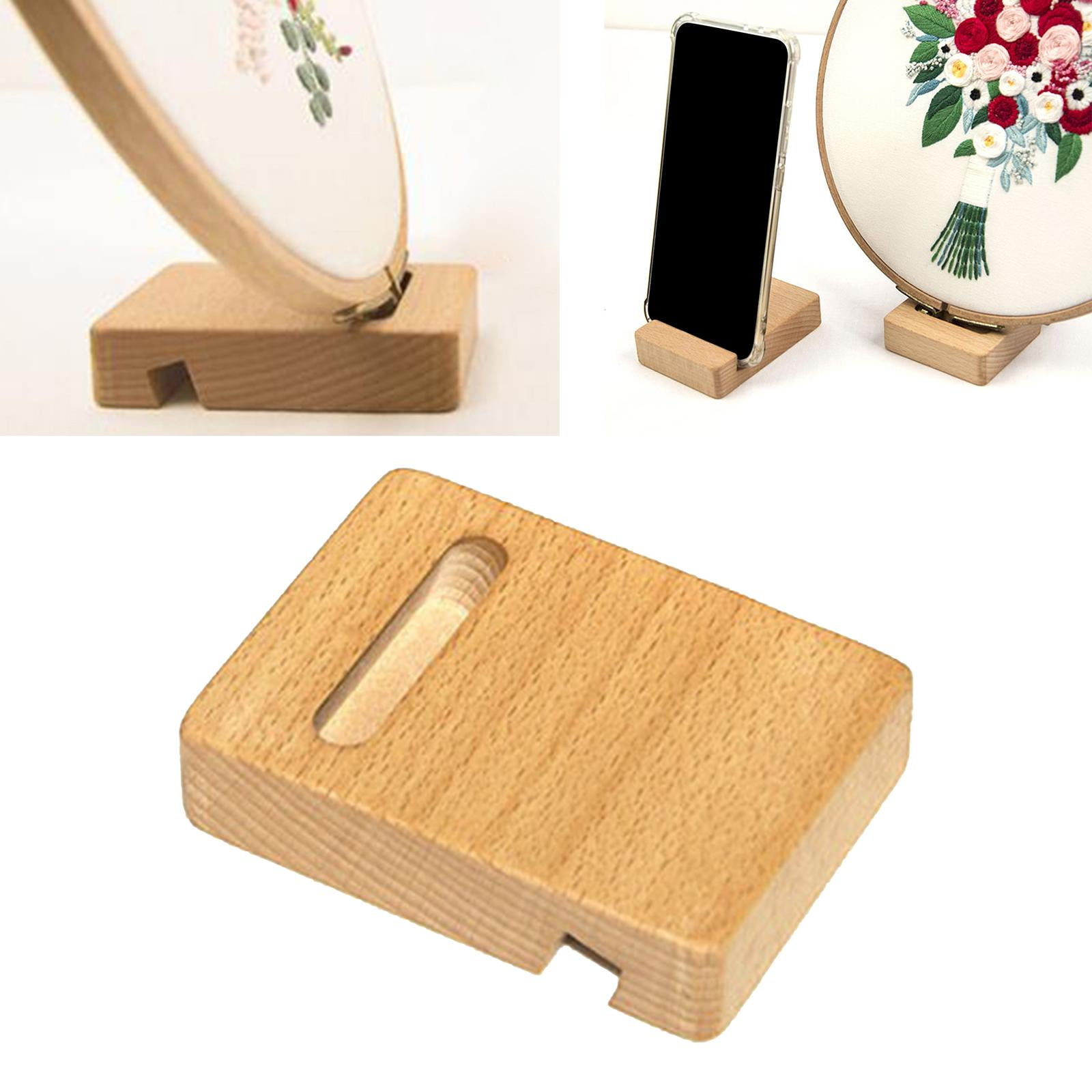 Embroidery Hoop Phone Holder Desktop Stitch Smartphone Mount Wood Rack ...