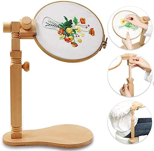 Embroidery Hoop Stand - Rotated Stitch Stand Lap, Easy to Use Natural ...