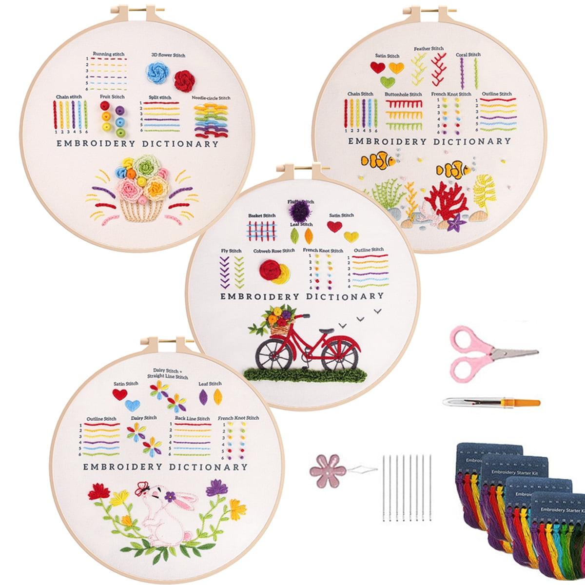 Embroidery Kit For Beginners Adults & Kids To Learn Basic Embroidery ...