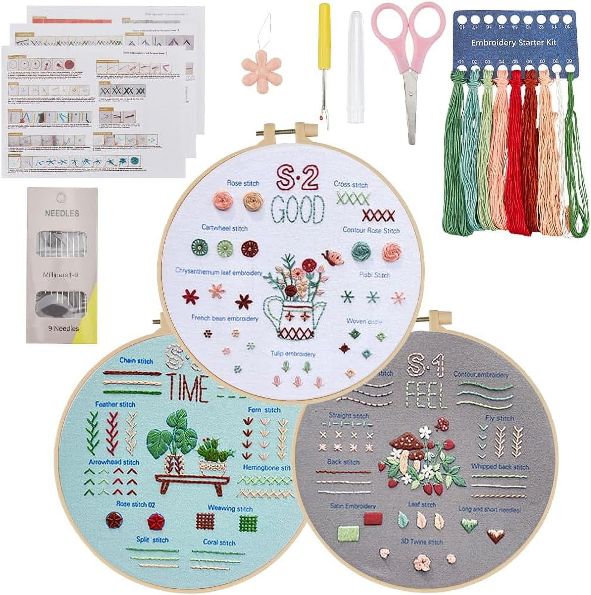 1 Set DIY Embroidery Kits for Beginner Including Embroidery Cloth ...