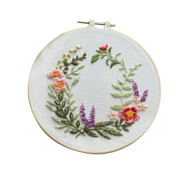 Embroidery Kit, Wreath Lavender Full Range of Embroidery Starter Kits ...