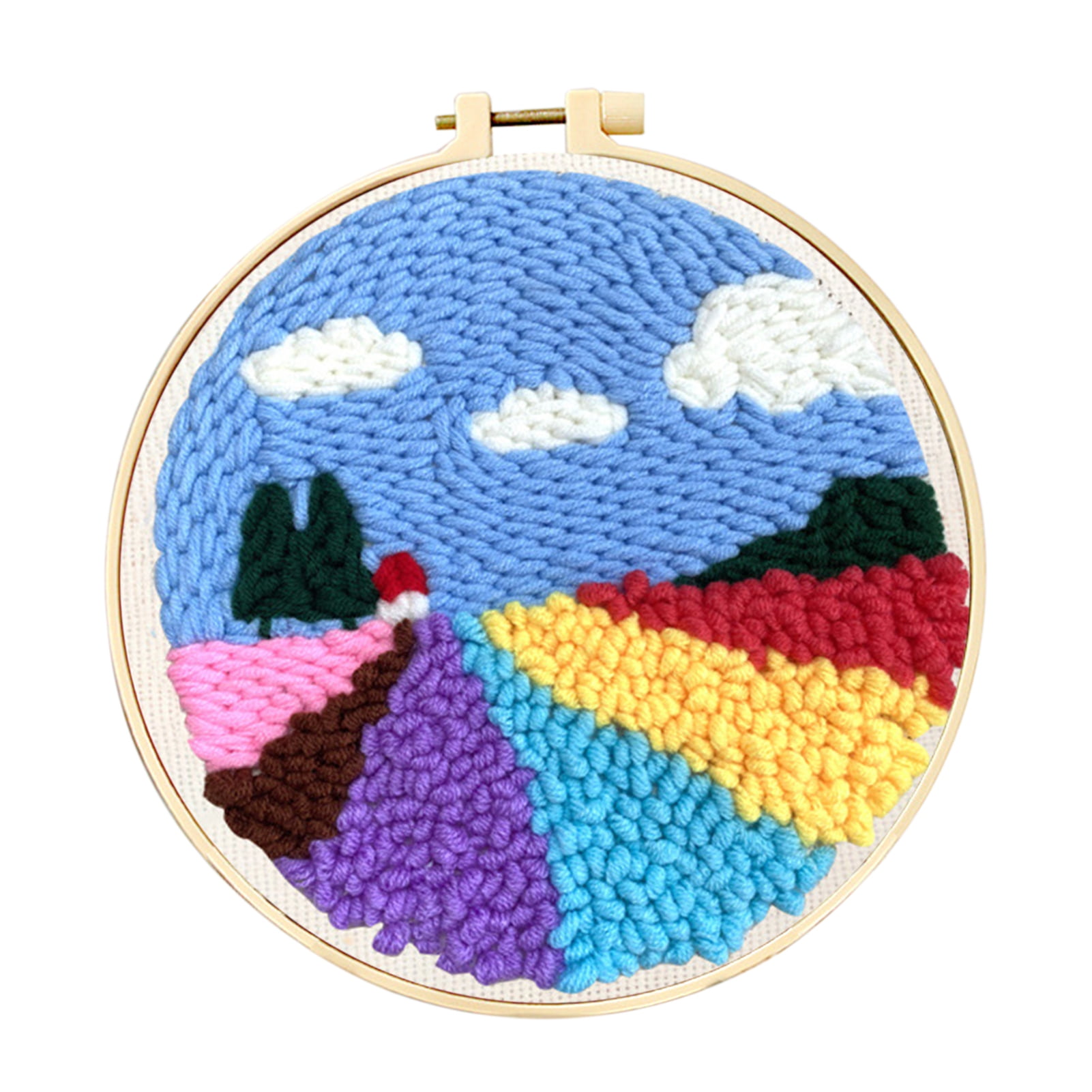 Embroidery Kit for Home Decoration Diy Punch Stitch Kit for Beginners ...