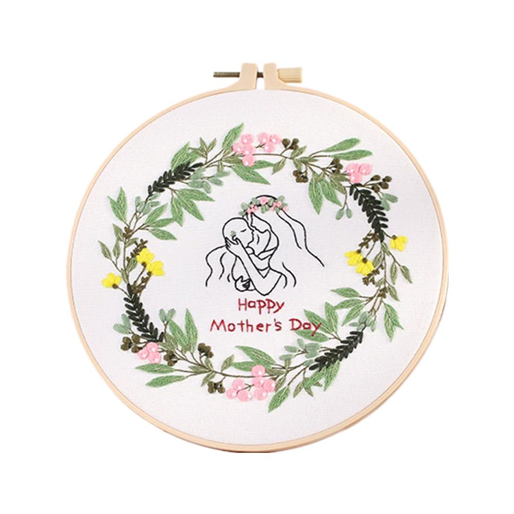 Embroidery Kit for Kids to Make Mom a Gift, Cotton Fabric + Bamboo, 7 ...