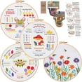 Embroidery Kits for Beginners,4 Packs Practice Tool,Beginner Embroidery ...