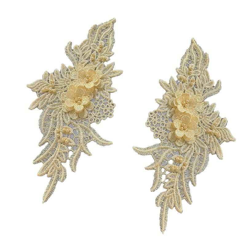 Embroidery Lace Applique Sewing Flower Fabric Collar Patches for DIY ...
