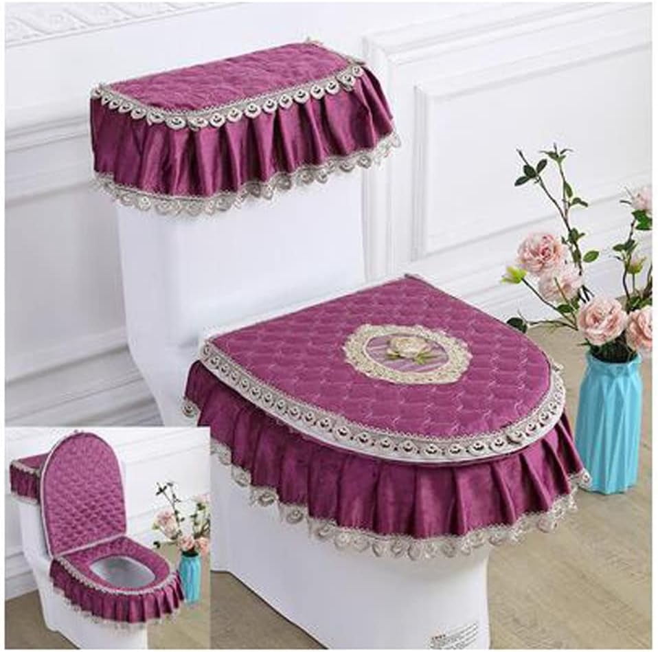 Embroidery Lace Toilet Mat Toilet Seat Cover/Lid Cover/Tank Cover Set ...