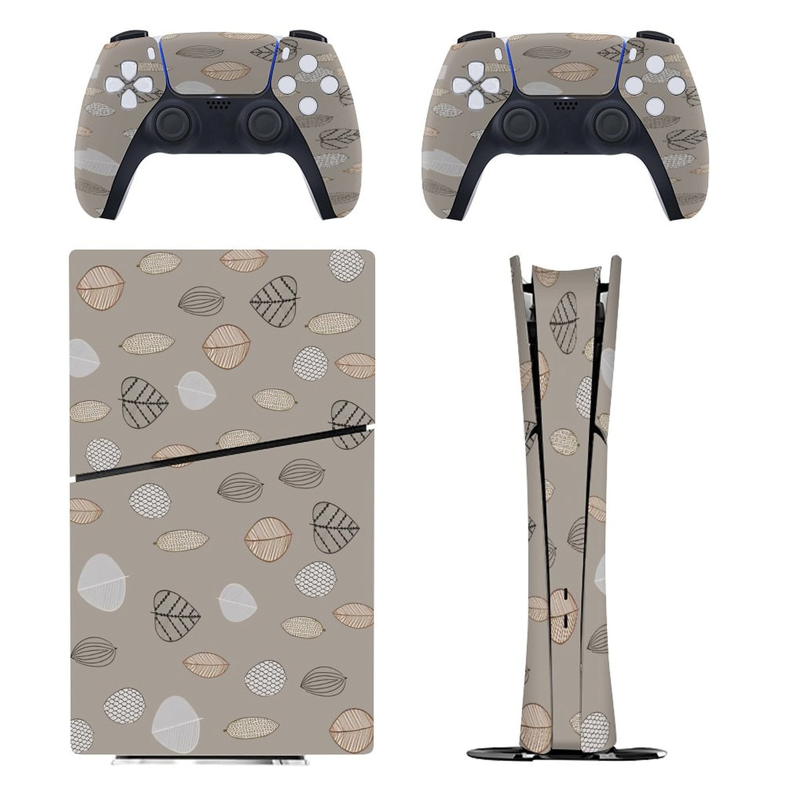 Embroidery Leaves Floral Pattern PS5/PS5 Pro/PS5 Slim Digital Disc Skin ...