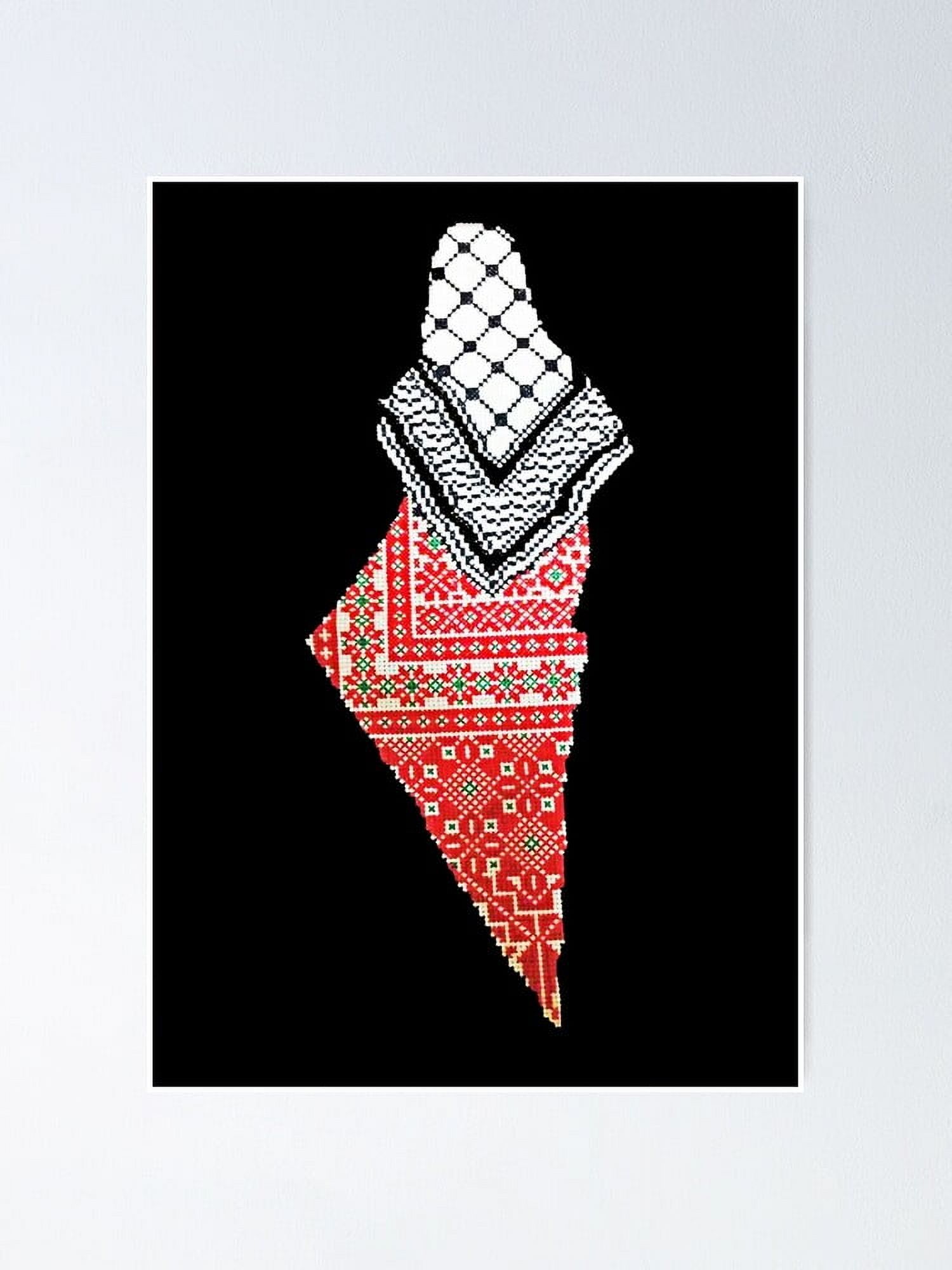 Embroidery Palestinian Map Fashion Art Decor Frame - Walmart.com