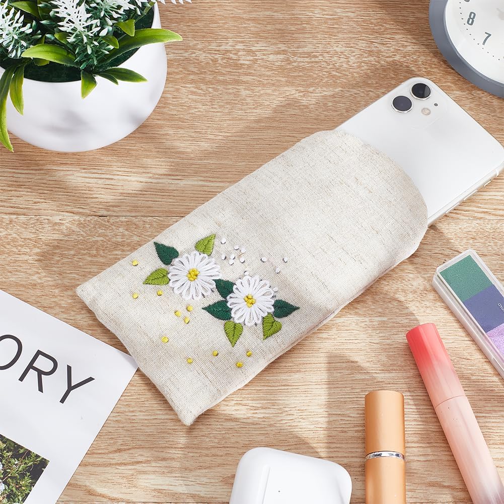 Embroidery Phone Pouch Embroidery Starter Kit with Embroidery Hoop ...