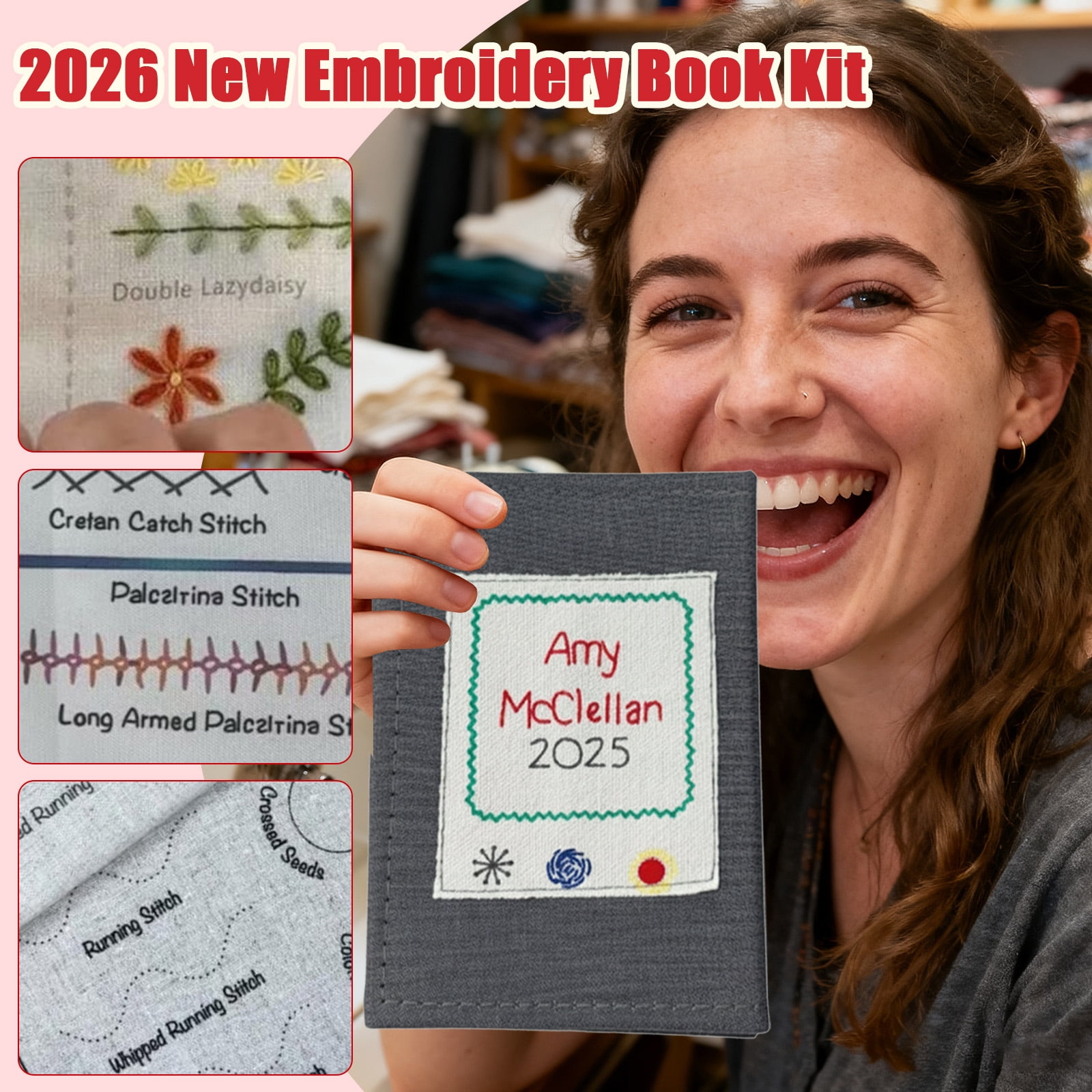 Embroidery Practice Book, 2026 New Embroidery Sampler Book for ...