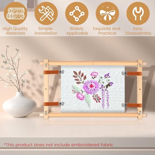 Embroidery Scroll Frame, Wooden Cross Stitch Scroll Frame, Rotated ...