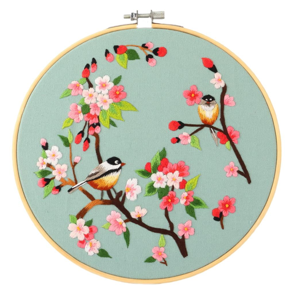 Embroidery Starter Kit with Floral Flower Pattern, Cross Stitch Set for ...