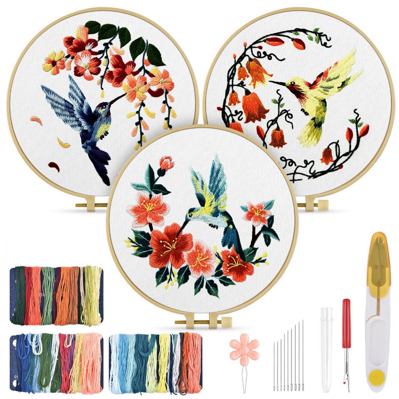 Embroidery Starter Kit Handmade Cross Stitch Kit with Pattern Full ...
