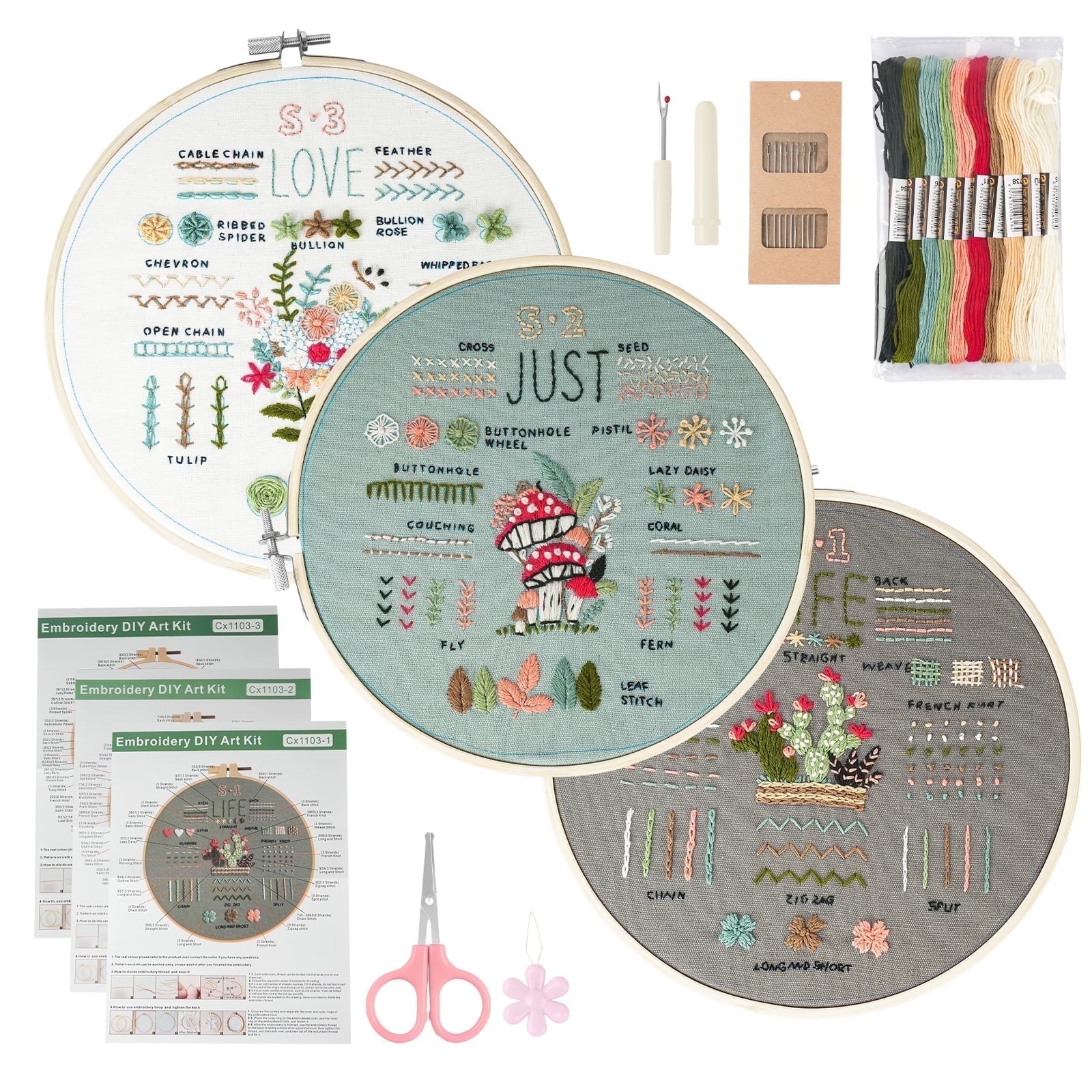 Hand Embroidery Kits for Beginners: Handmade Craft Kit with Beginner ...