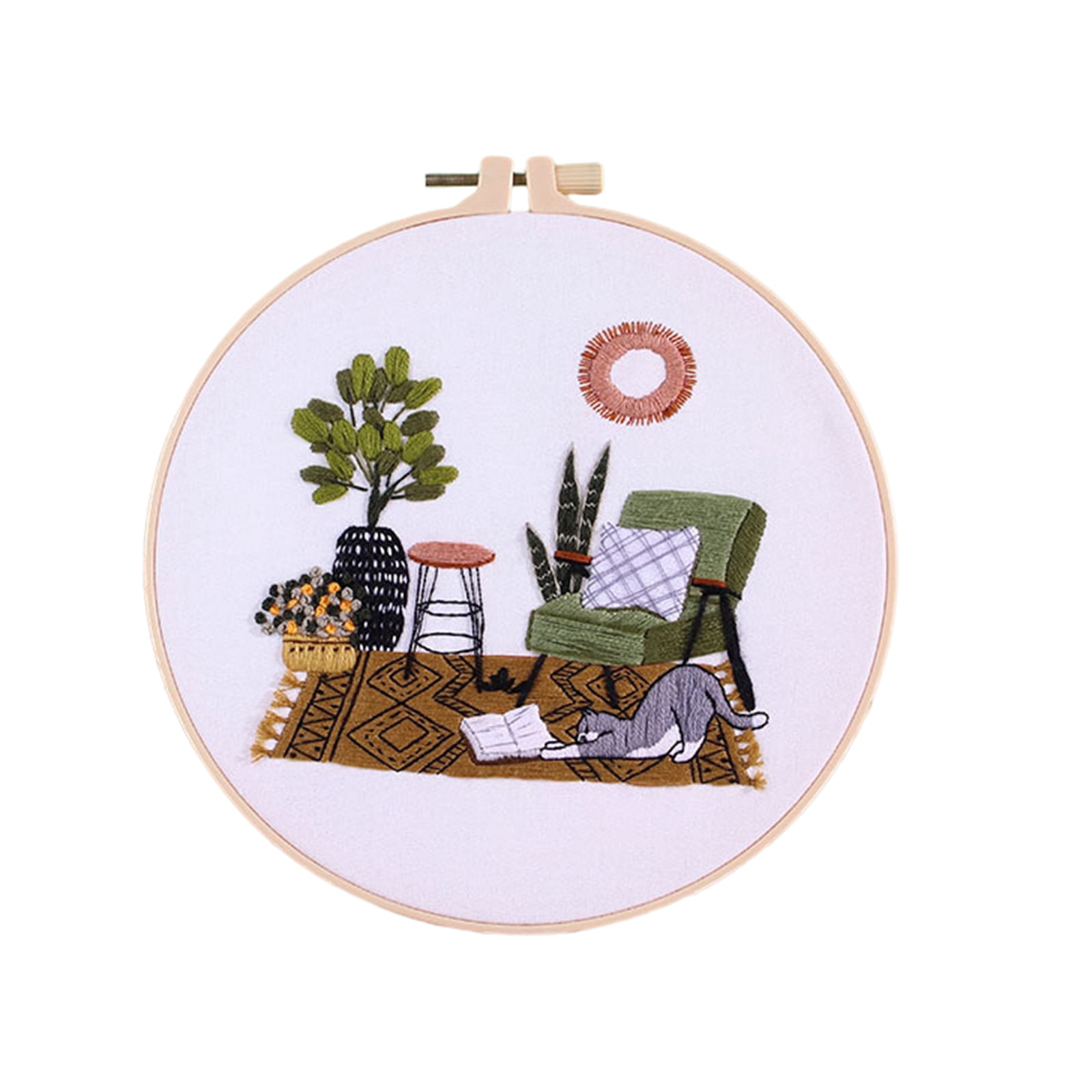 Embroidery Starter Kit with Cute Cat Patterns DIY Cross Stitch Kits ...