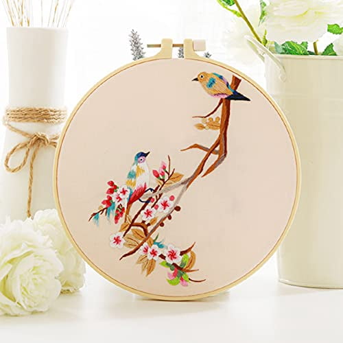 Embroidery Starter Kits with Bird on Branch Pattern and Instructions ...