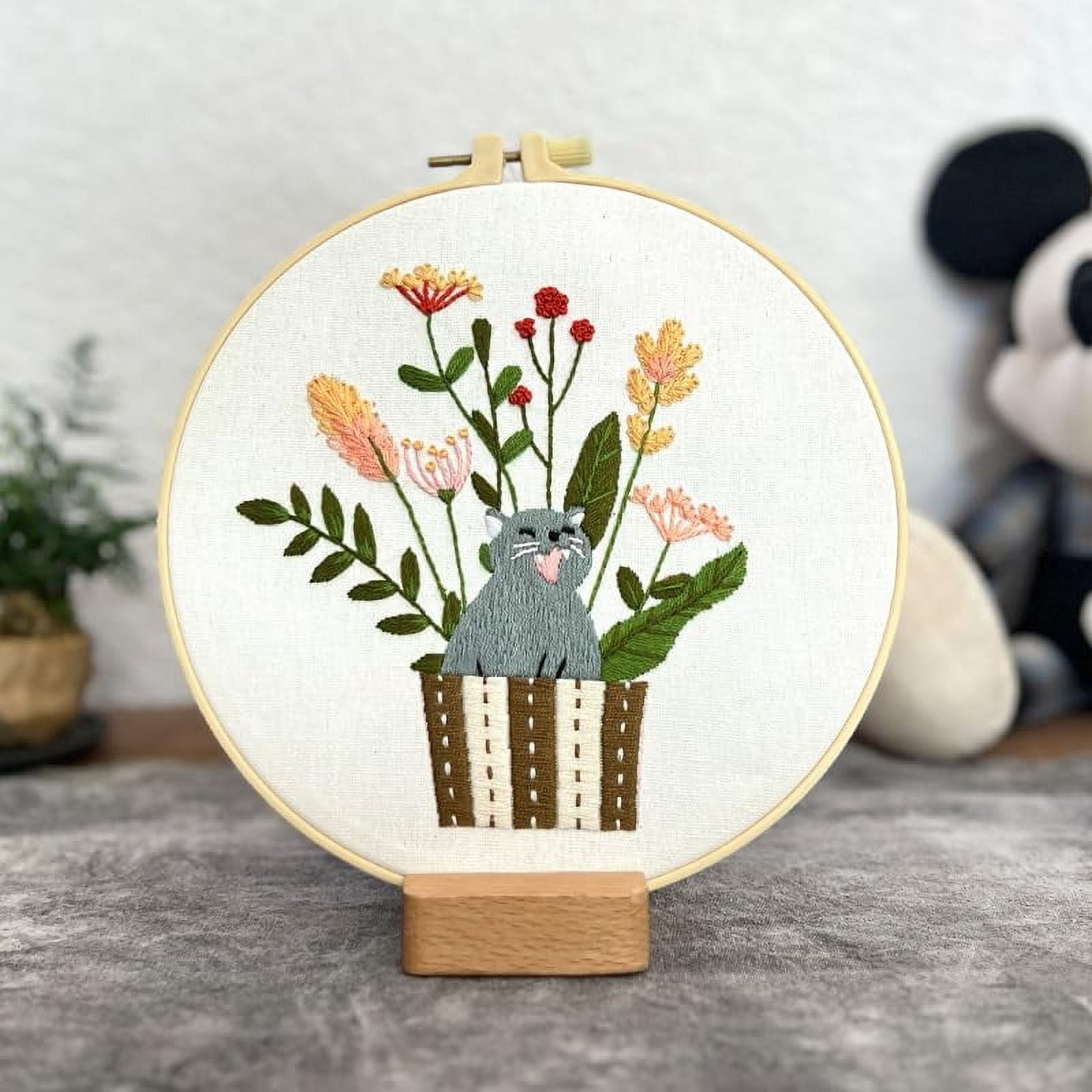 Embroidery Starter Kits Flowers Pot with Pattern and Instructions ...