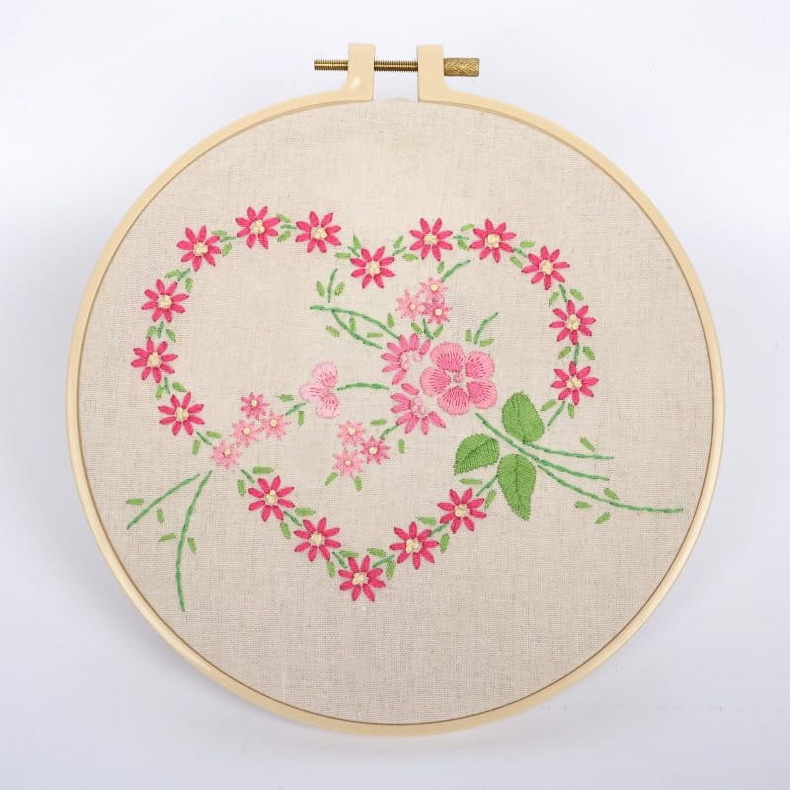 Embroidery Starter Kits with Heart Shape Flowers Pattern and ...