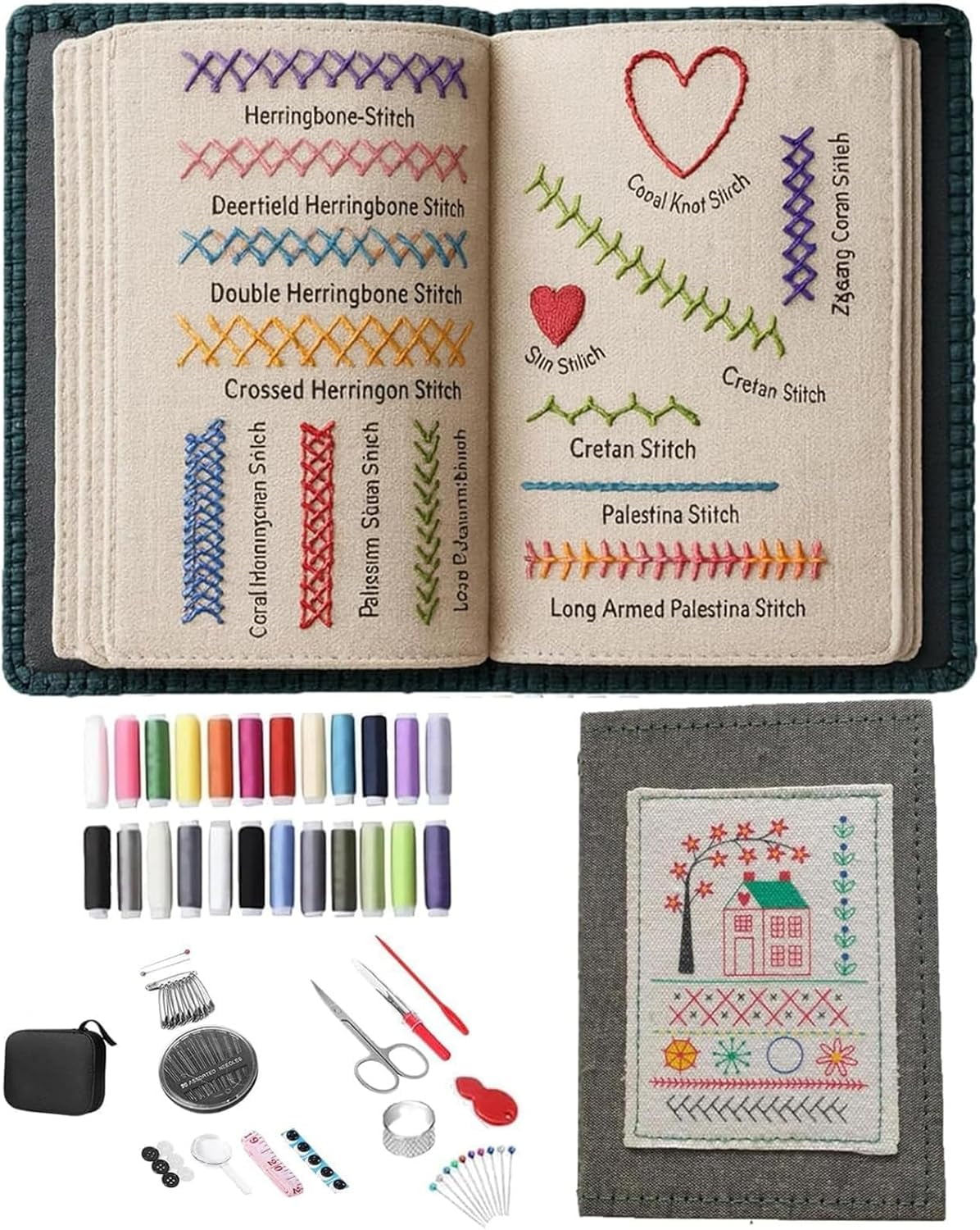 Embroidery Stitch Book Kit 2026 New Unique Stitches - Portable All-in ...