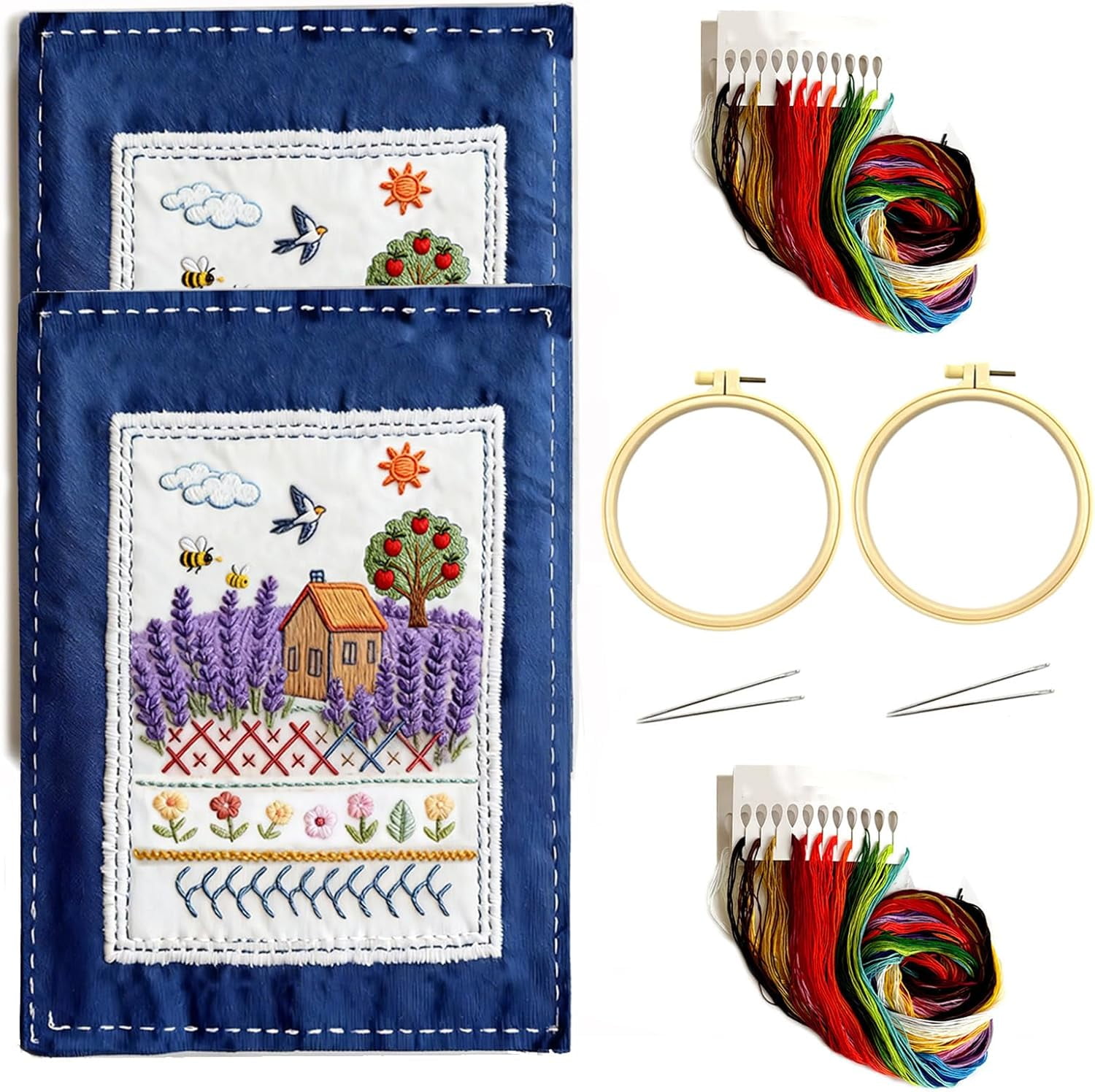 Embroidery Stitch Book Kit for Beginners, All-in-One Hand Embroidery ...