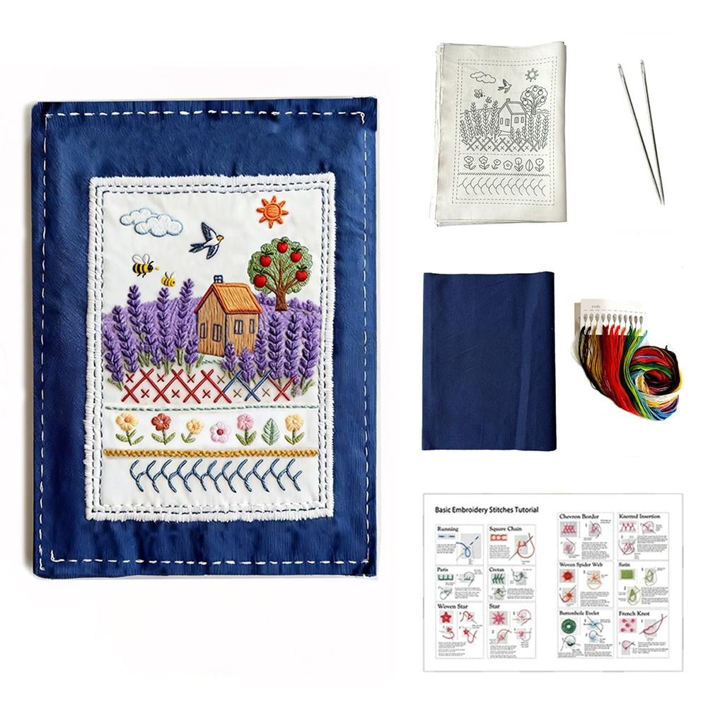 Embroidery Stitch Book Kit for Beginners, All-in-One Hand Embroidery ...