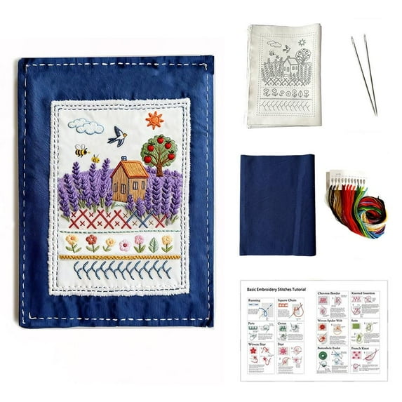 Embroidery Stitch Book Kit for Beginners, All-in-One Hand Embroidery ...