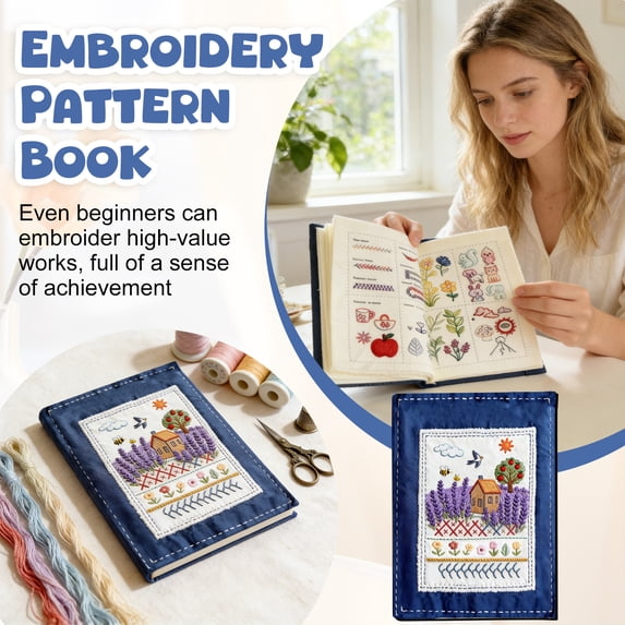Embroidery Stitch Book Kit for Beginners All-in-One Hand Embroidery ...