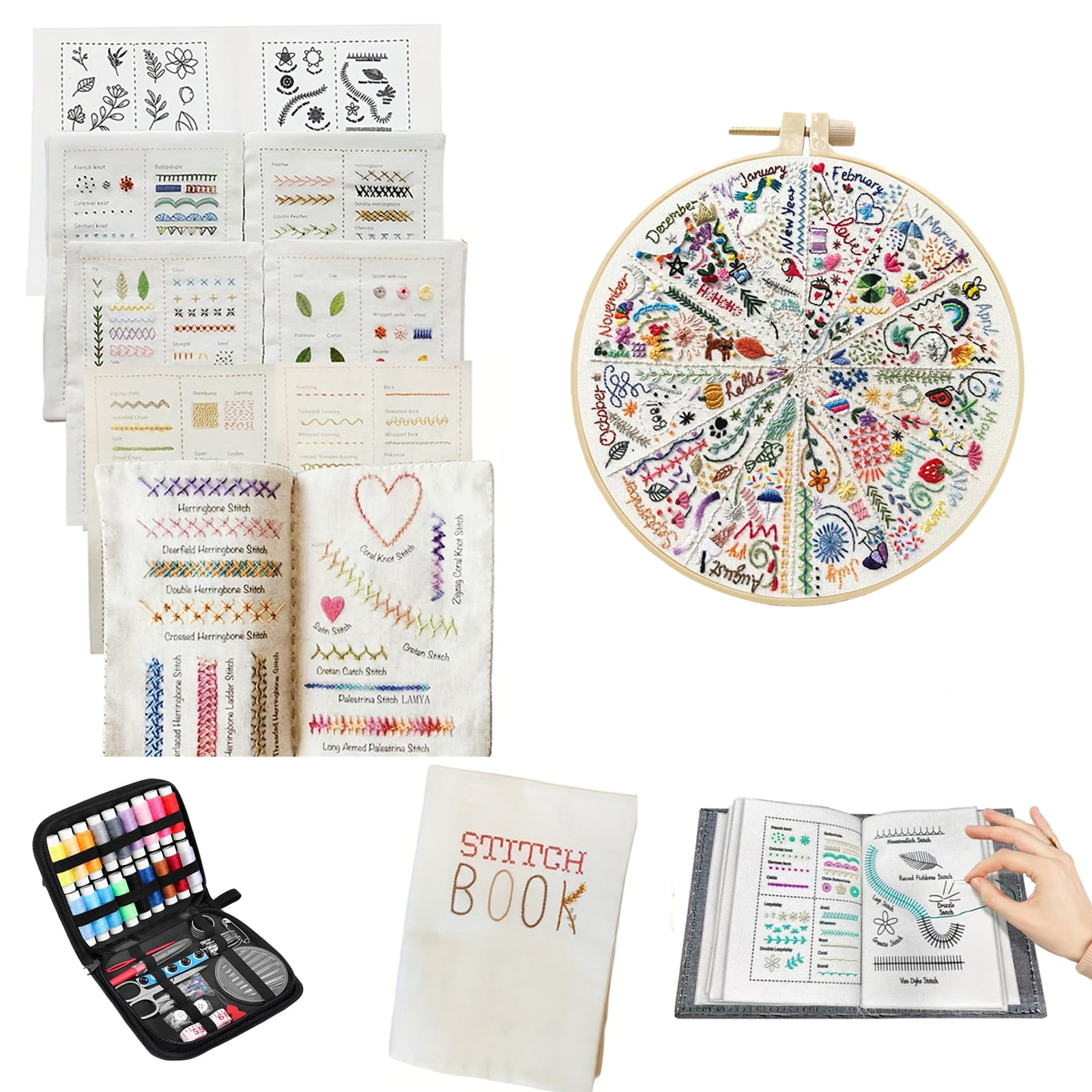 Embroidery Stitch Book with 86 Unique Patterns, DIY Sewing Project ...