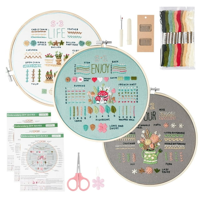 Embroidery Kits for Beginners: Handmade Craft Kit with Beginner ...