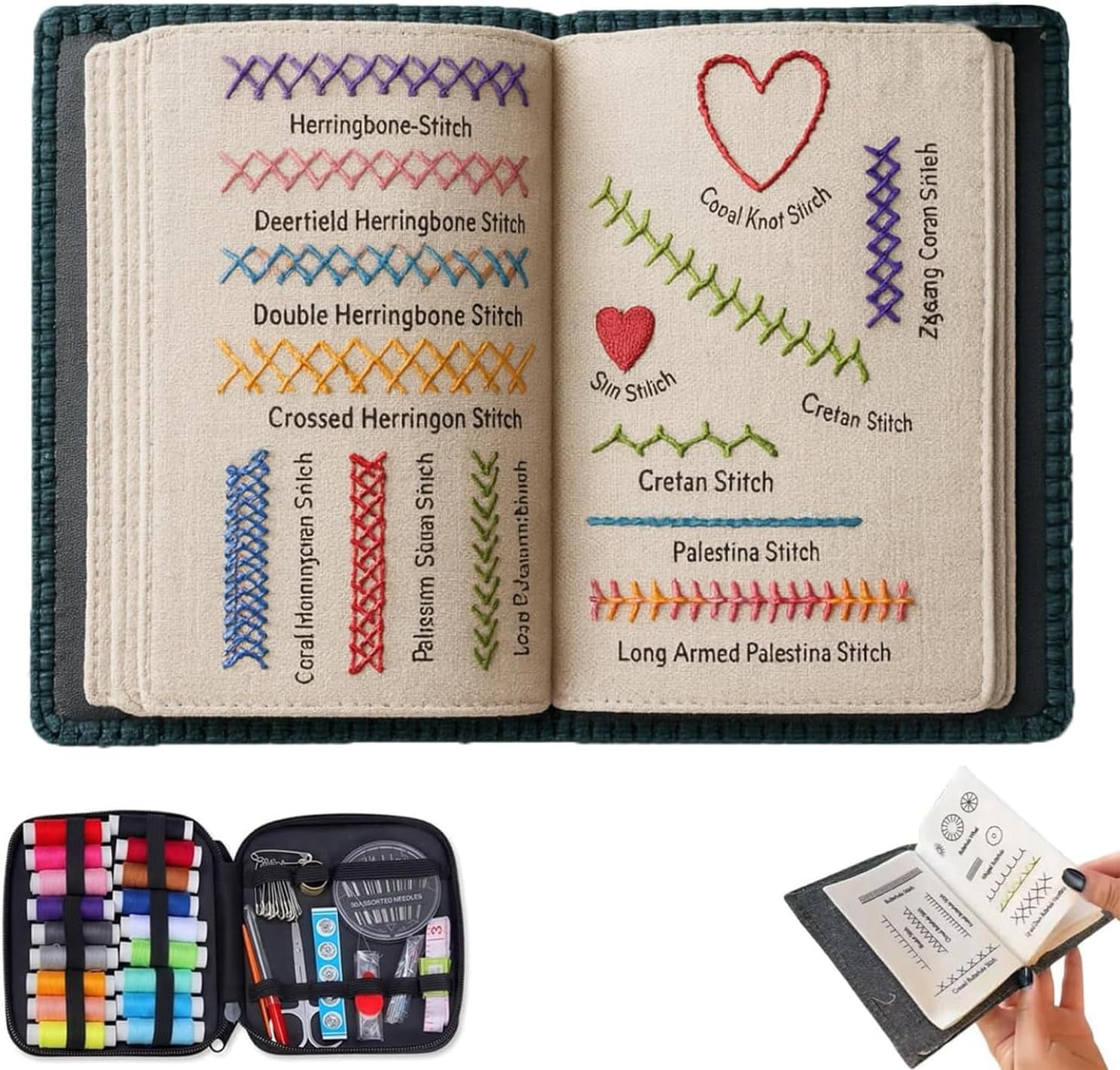 Embroidery Stitches Book Topboutique DIY Stitch Book with Tools Set ...